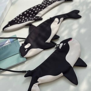 Orca Whale Crossbody Bag, Cute Animal Shoulder Purse for Kids & Adults ...