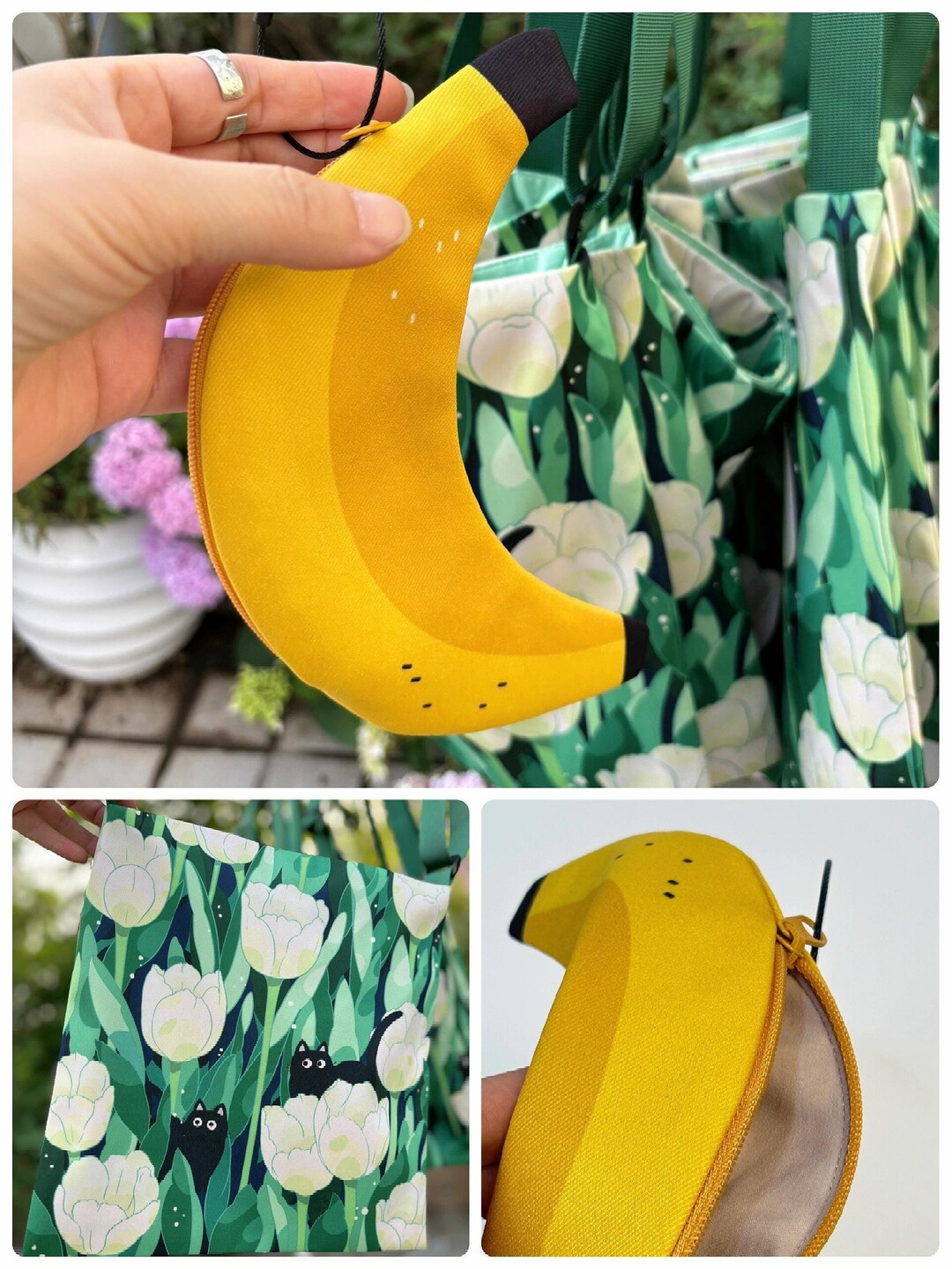 Banana Shaped Coin Purse cute Fruit Zipper Pouch, Small Banana Makeup ...