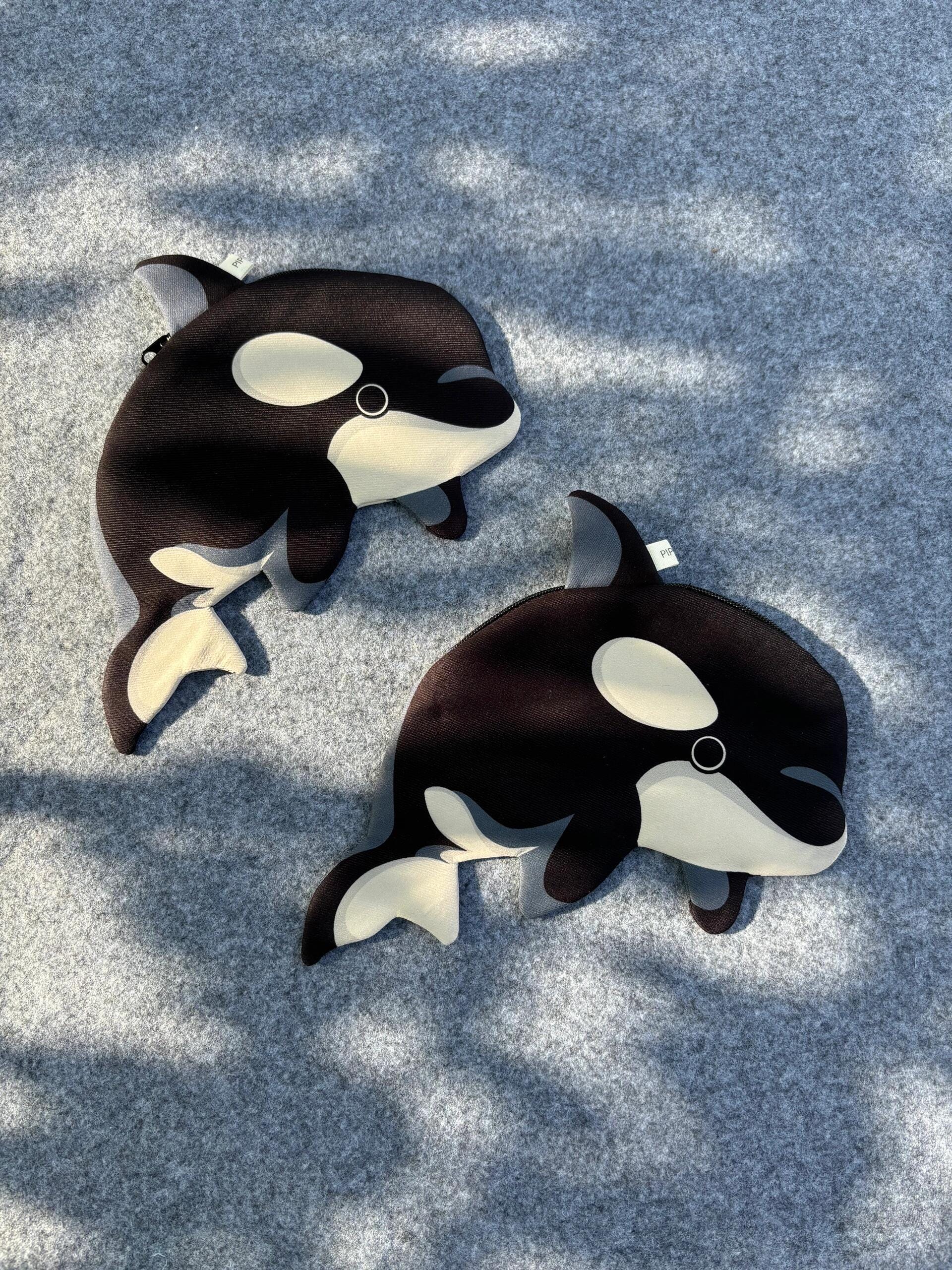 Orca Whale Wallet, Cute Marine Animal Zipper Bag, Small Ocean Themed ...