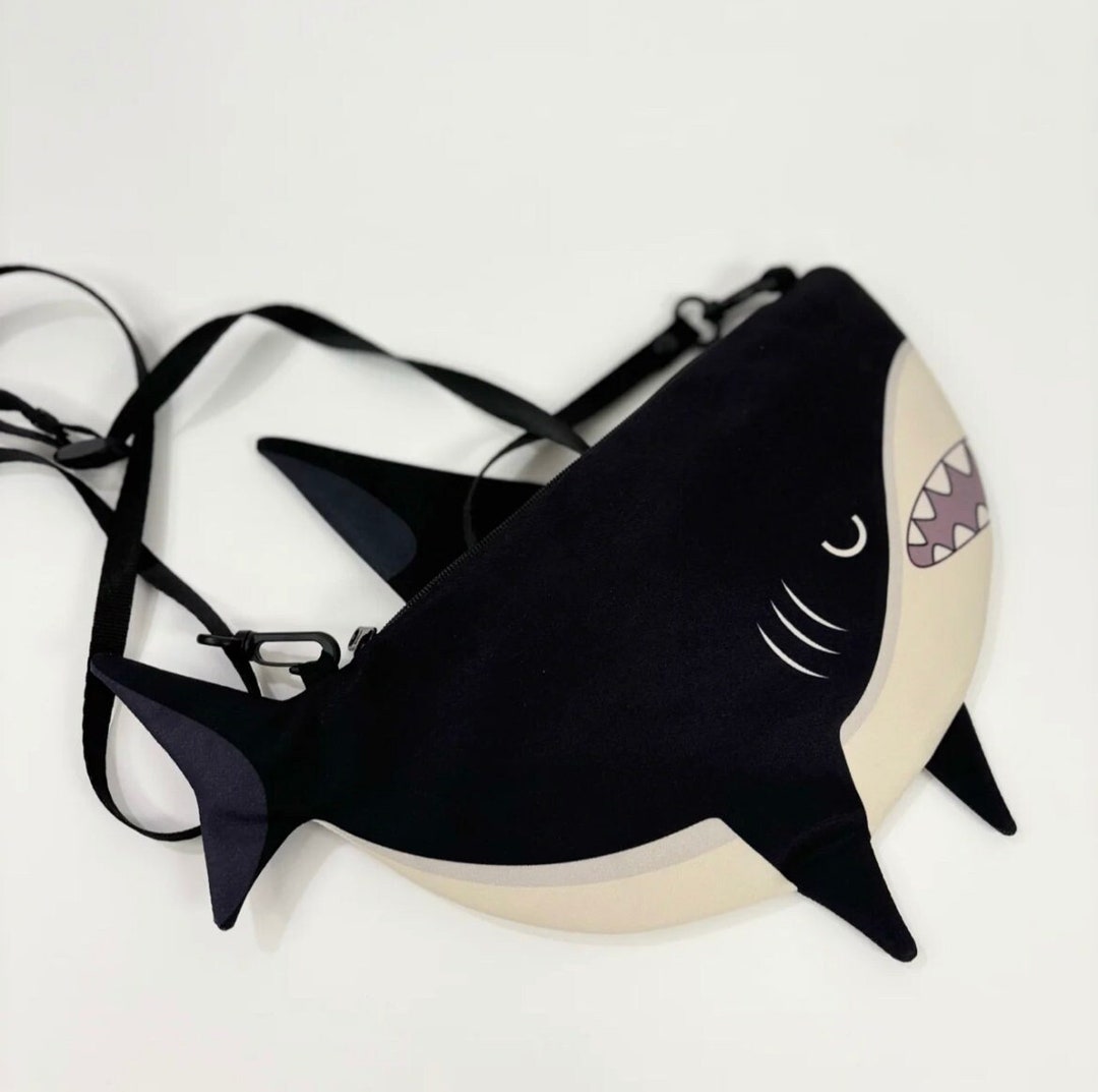 Cute Shark Crossbody Bag, Canvas Shoulder Bag, Kids Messenger Bag ...