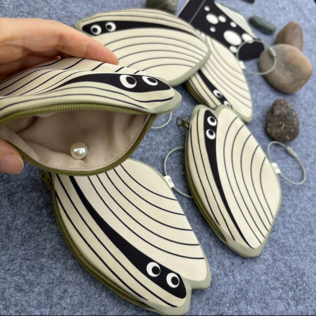 Cute Clam Shell Coin Purse, Card Holder, Mini Storage Pouch Small ...