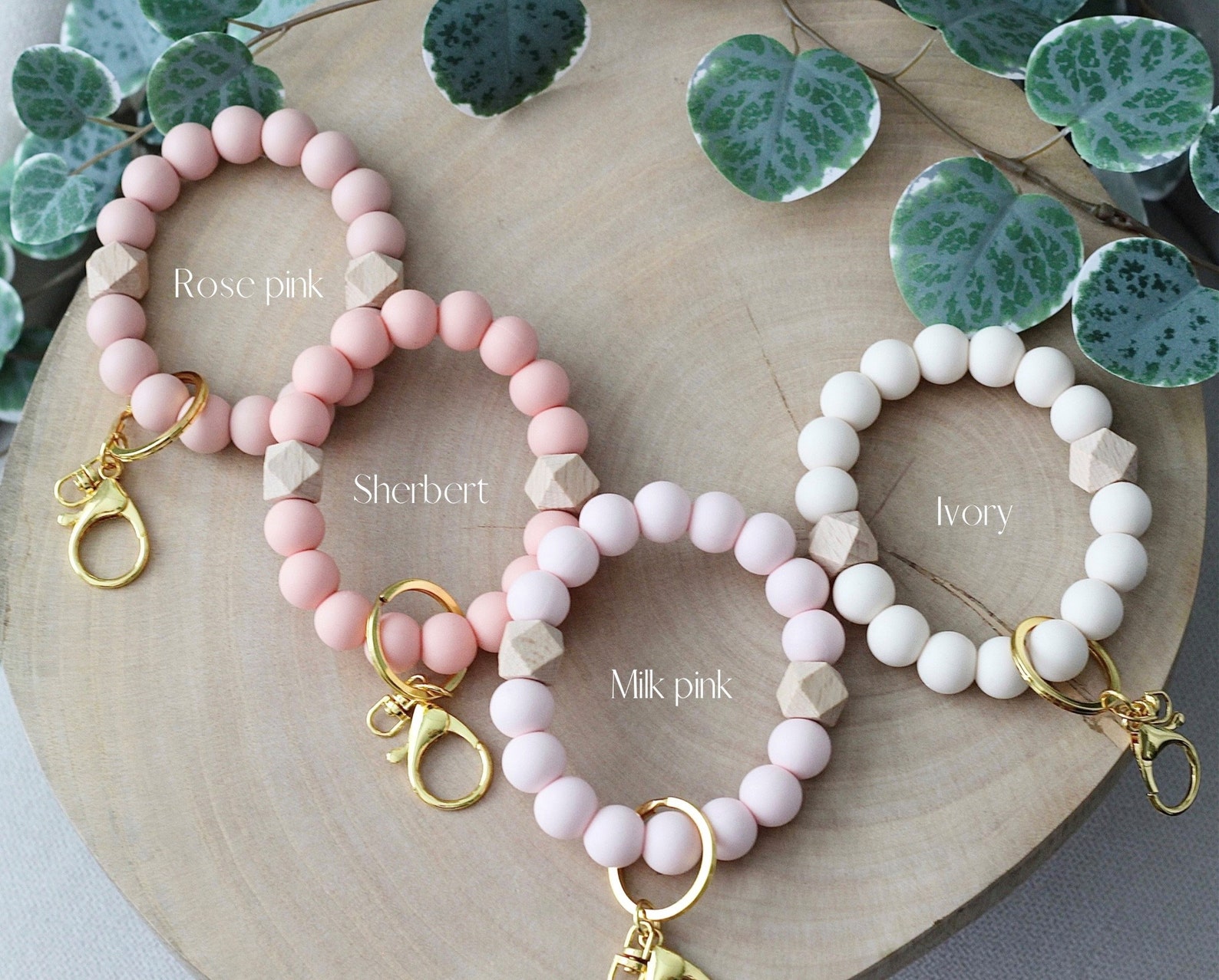 Beaded Wristlet Keychain Silicone Wristlet Bracelet Key - Etsy