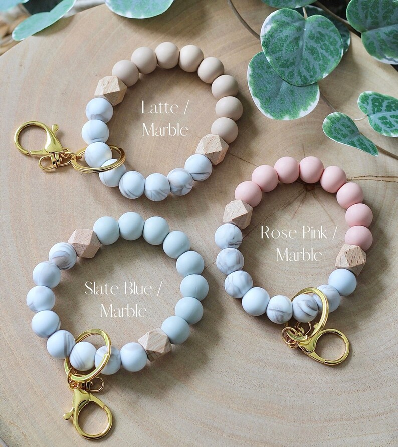 Beaded Wristlet Keychain Silicone Wristlet Bracelet Key - Etsy