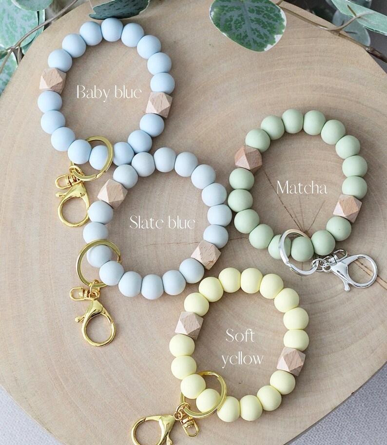 Beaded Wristlet Keychain Silicone Wristlet Bracelet Key - Etsy