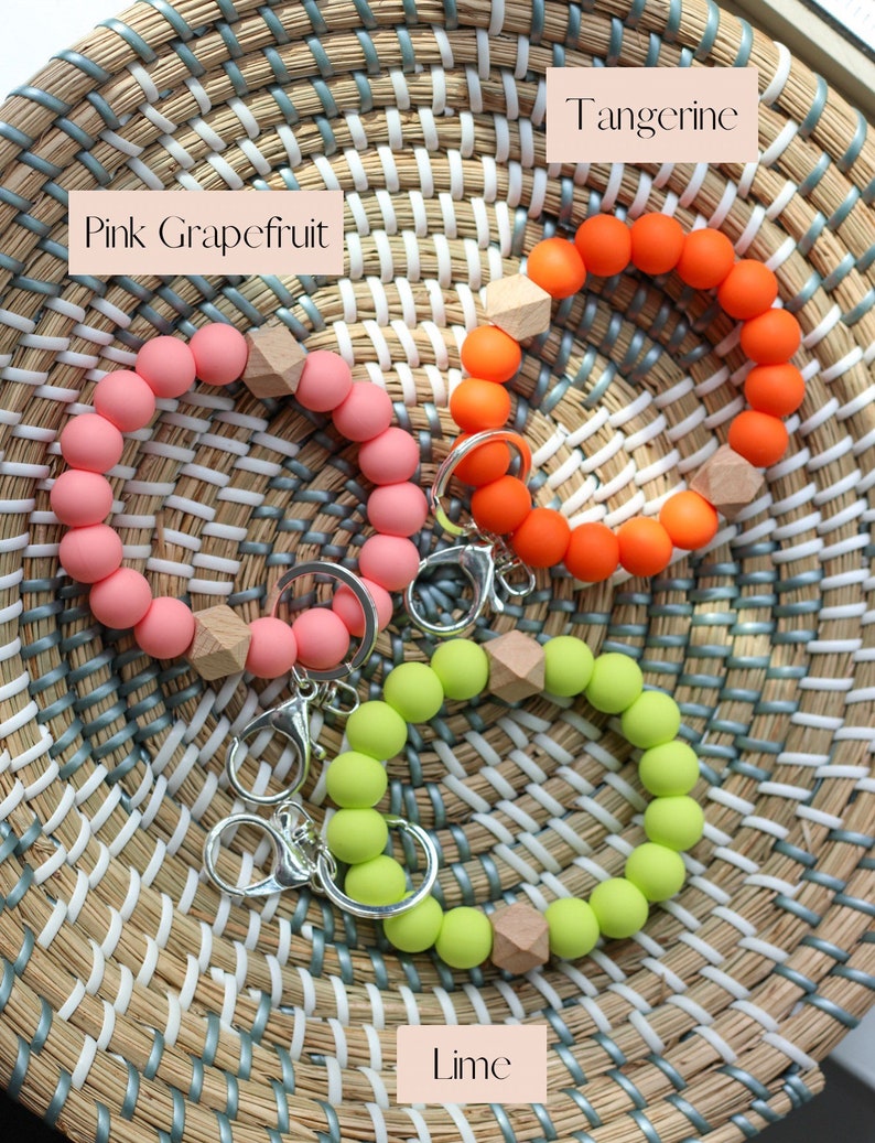 Beaded Wristlet Keychain Silicone Wristlet Bracelet Key - Etsy