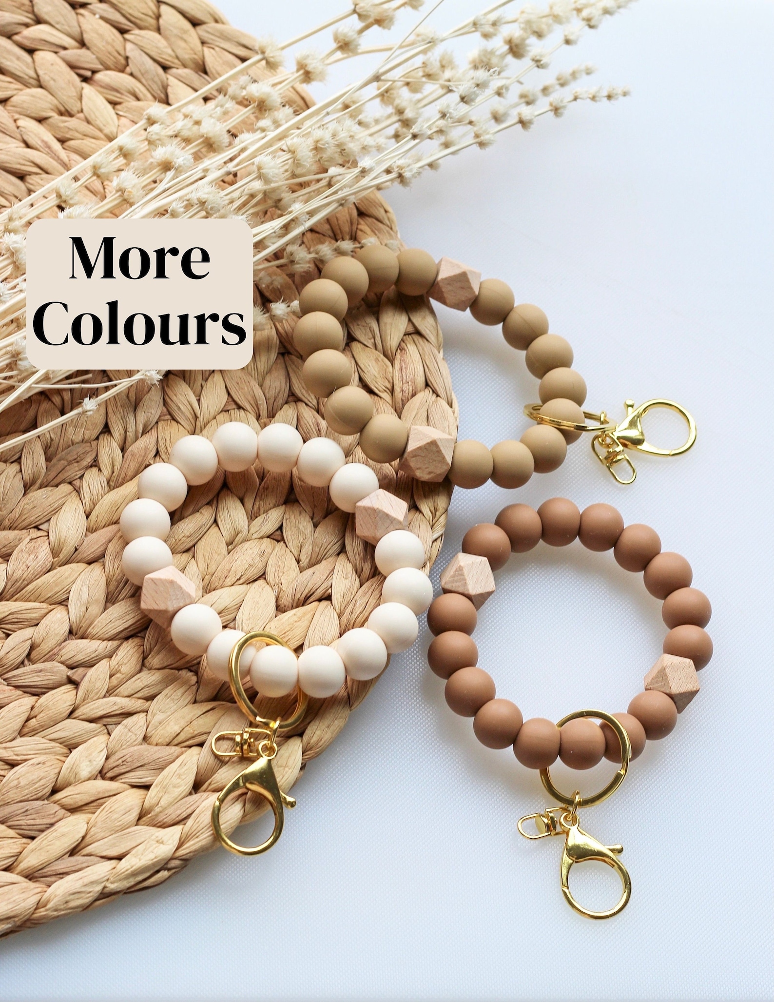 Beaded Wristlet Keychain Silicone Wristlet Bracelet Key - Etsy