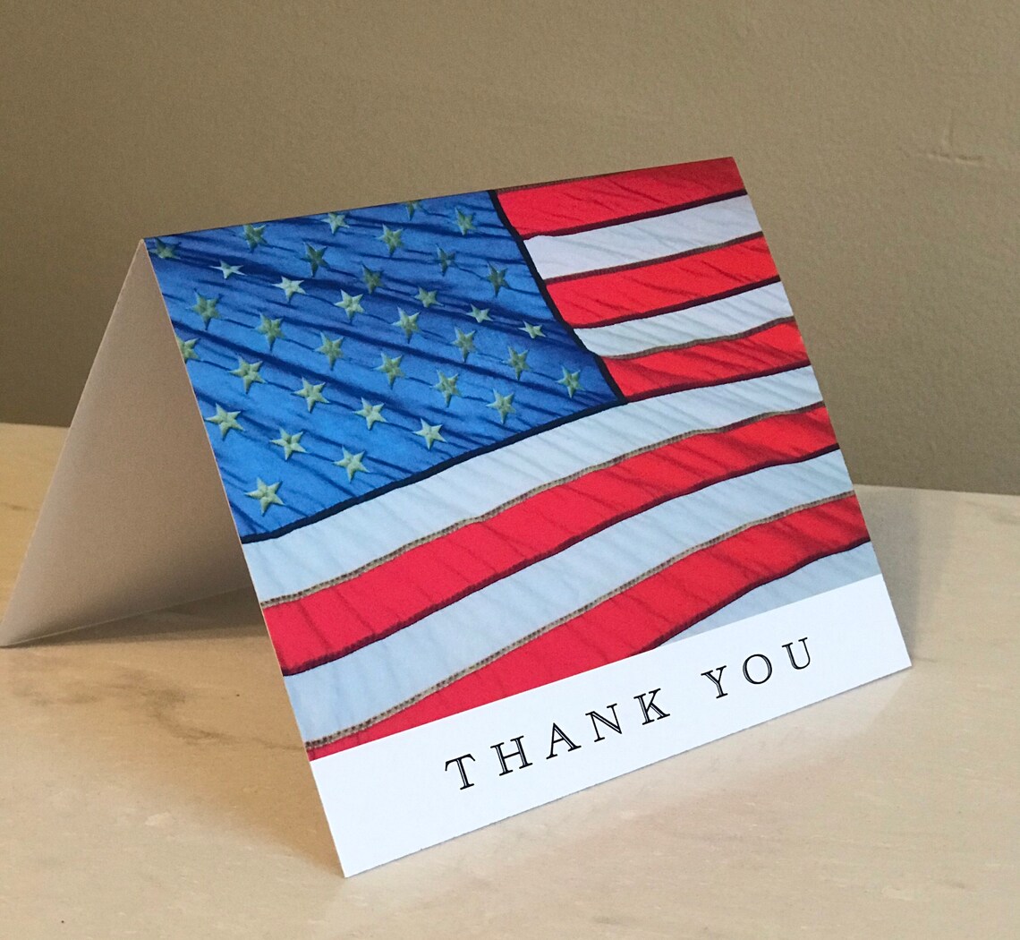 Veterans Day Thank You Cards - American Flag (A) Box of 8 Cards - Etsy
