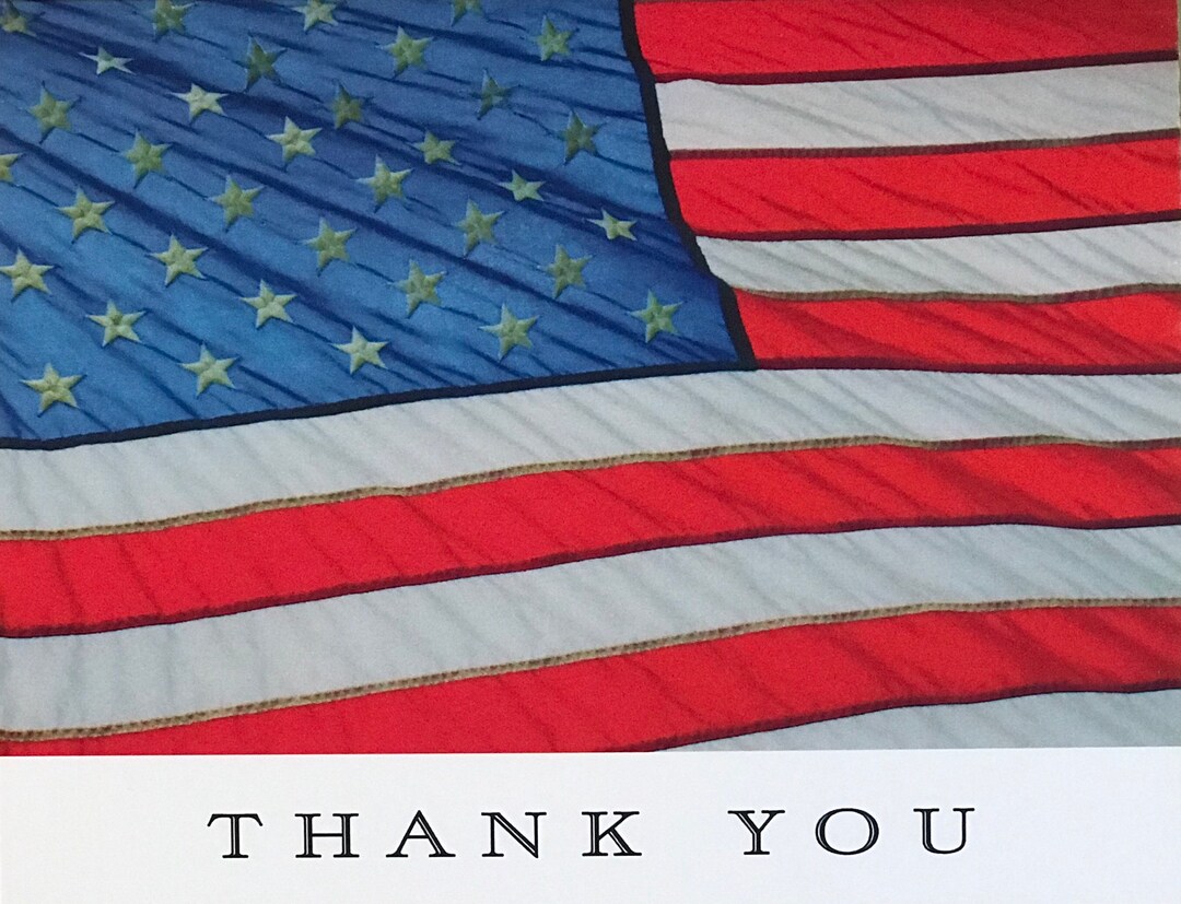 Veterans Day Thank You Cards - American Flag (A) Box of 8 Cards - Etsy