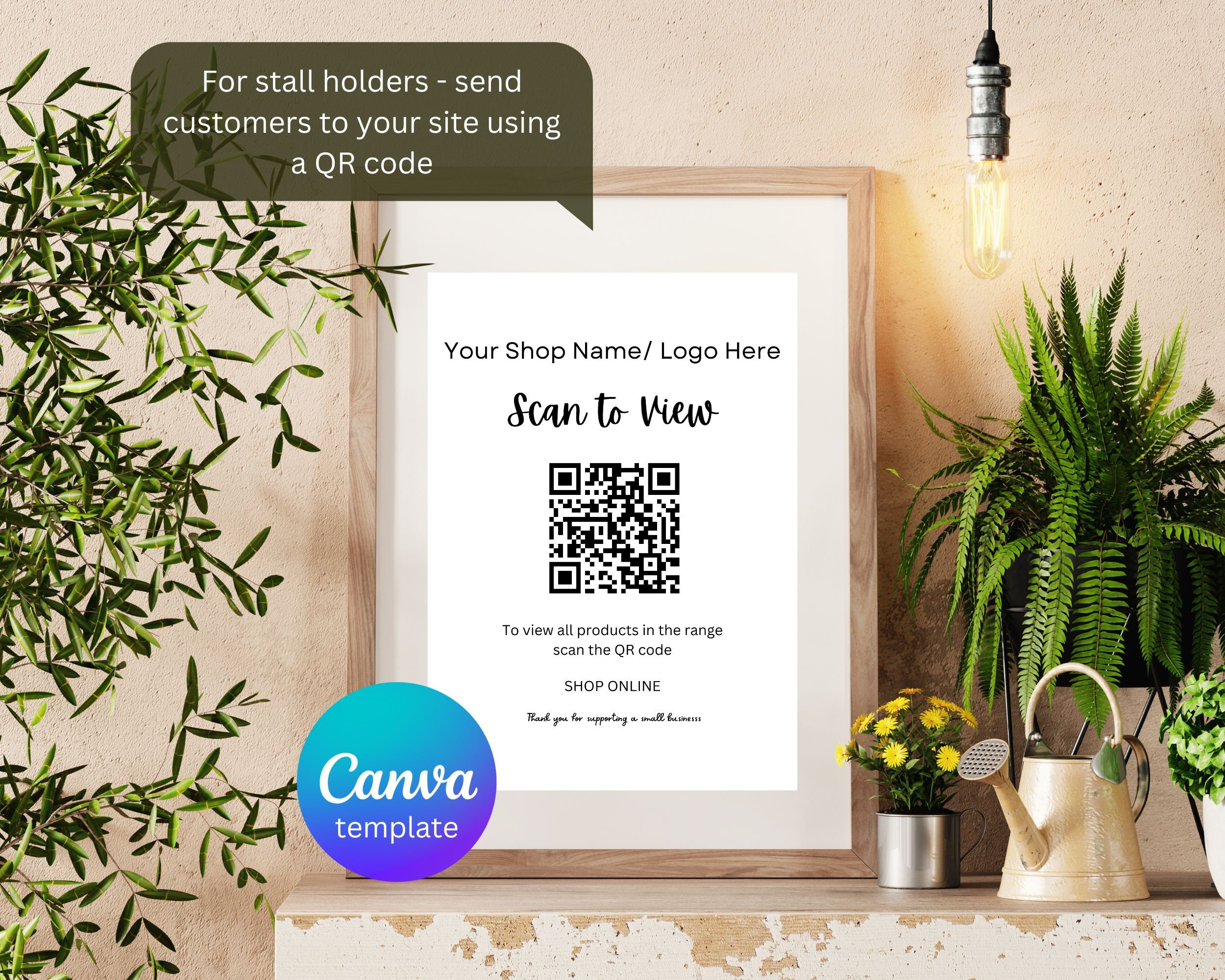 Minimalist Scan to Pay QR Code Sign Template Scan to View Online Shop ...
