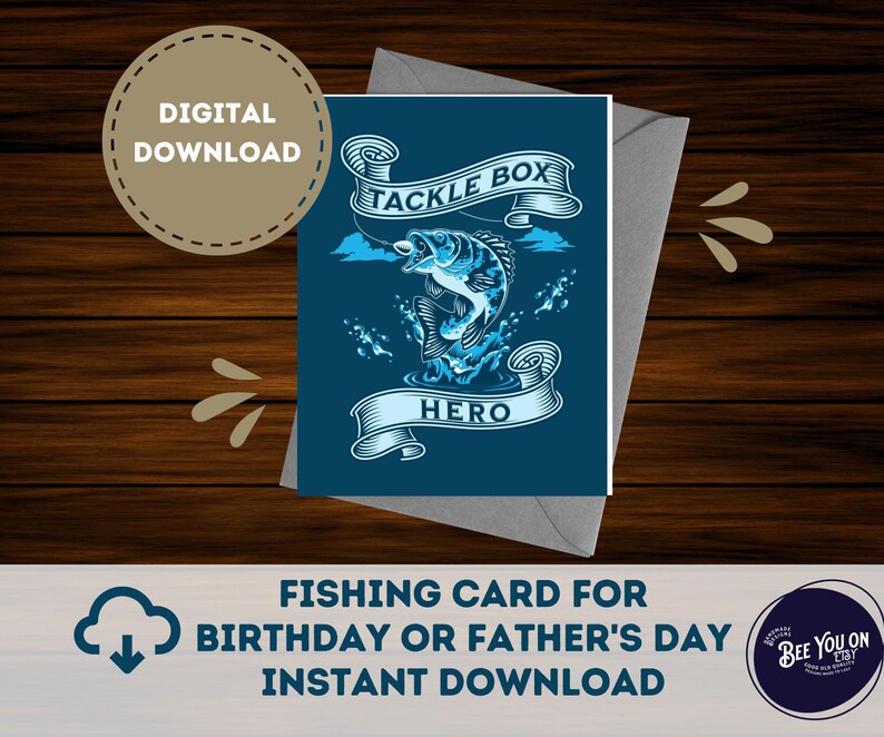 Fathers Day Gift Card Printable Fish Dad Gift Funny Fishing Birthday ...