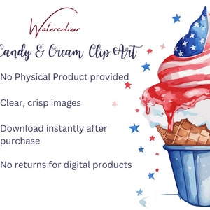4th of July Candy Ice Cream Clipart Memorial Day American Flag PNG ...