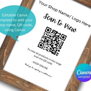 Minimalist Scan to Pay QR Code Sign Template Scan to View Online Shop ...