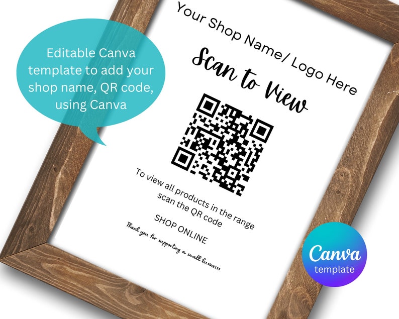 Minimalist Scan to Pay QR Code Sign Template Scan to View Online Shop ...