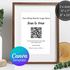 Minimalist Scan to Pay QR Code Sign Template Scan to View Online Shop ...