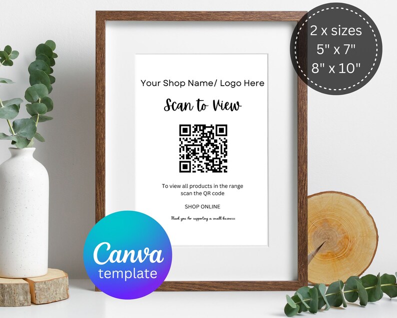 Minimalist Scan to Pay QR Code Sign Template Scan to View Online Shop ...