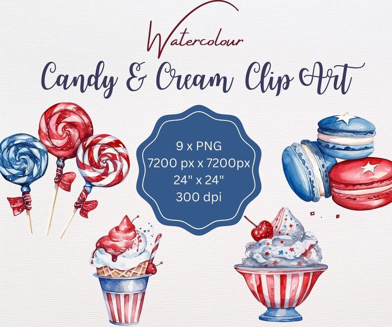 4th of July Candy Ice Cream Clipart Memorial Day American Flag PNG ...