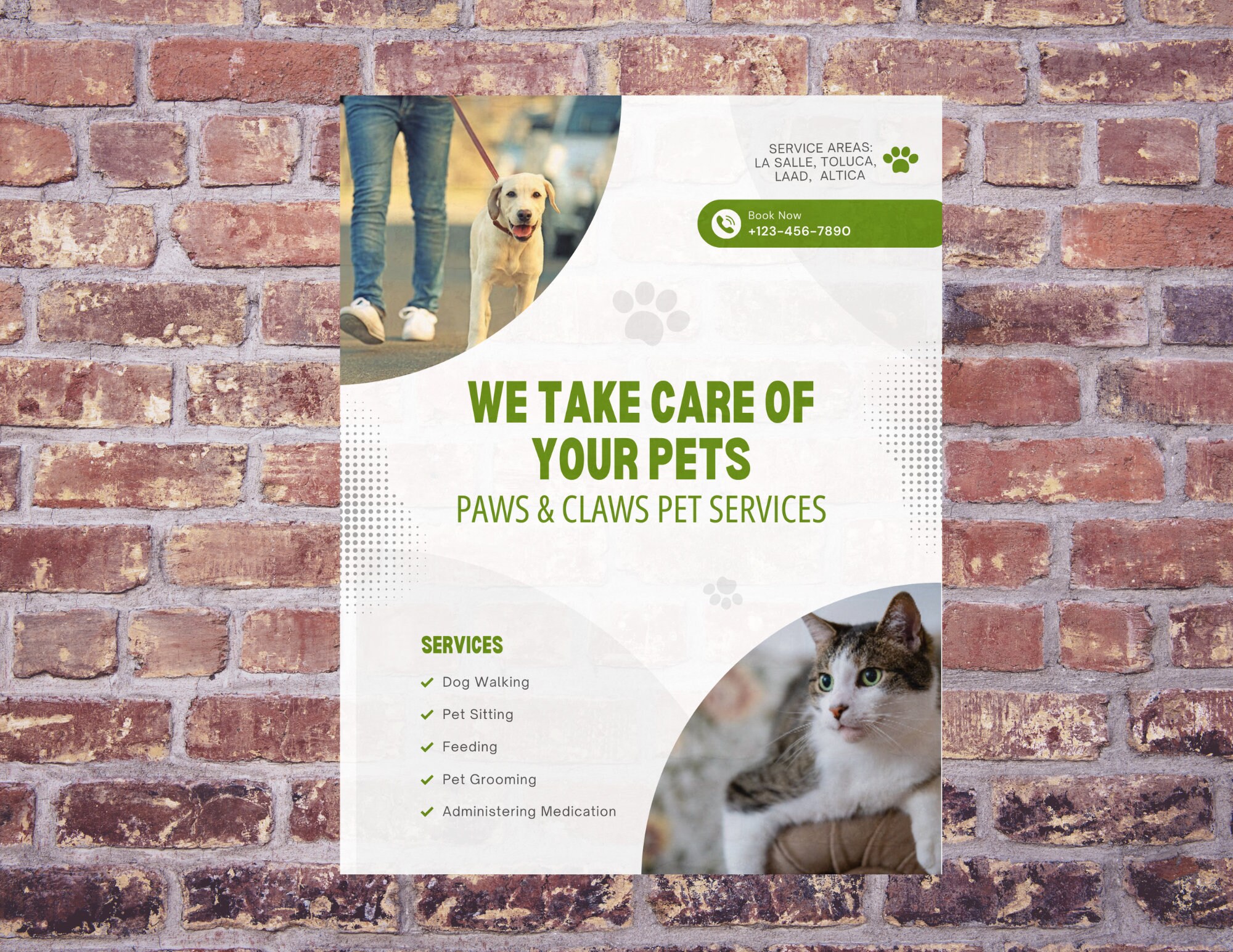 Pet Services Flyer, Pet Sitting Flyer, Dog Walker, 100% Customizable ...