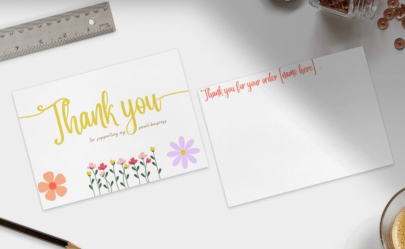 Thank You Card - Spring Themed - Etsy
