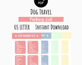 Ultimate Dog Travel Packing List | Instant Download - Etsy