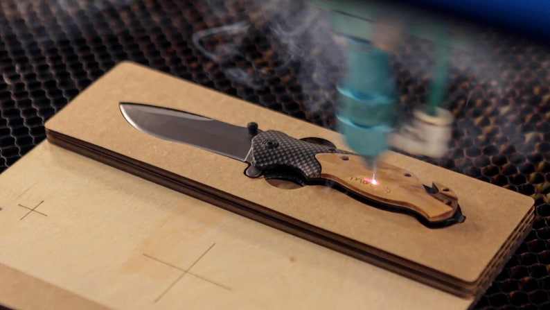 Laser Jig for Pocket Knife Engraving - File Only - Template SVG, AI ...