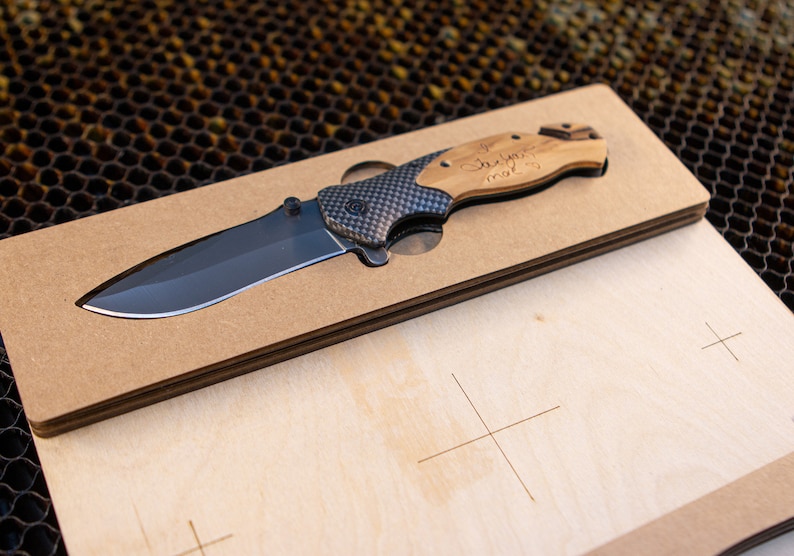 Laser Jig for Pocket Knife Engraving - File Only - Template SVG, AI ...