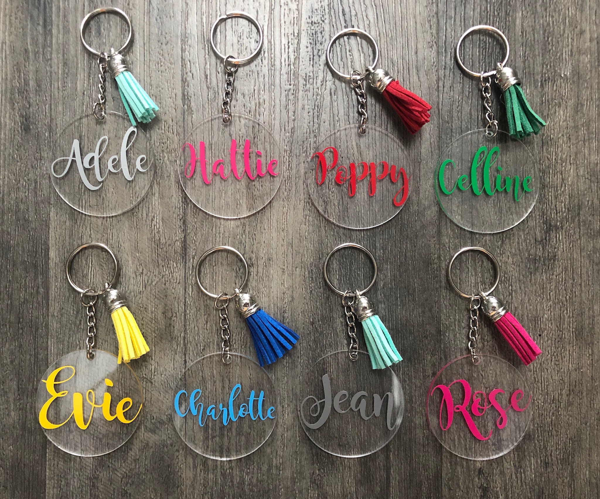 Personalised keyring / keychain with tassel | Etsy