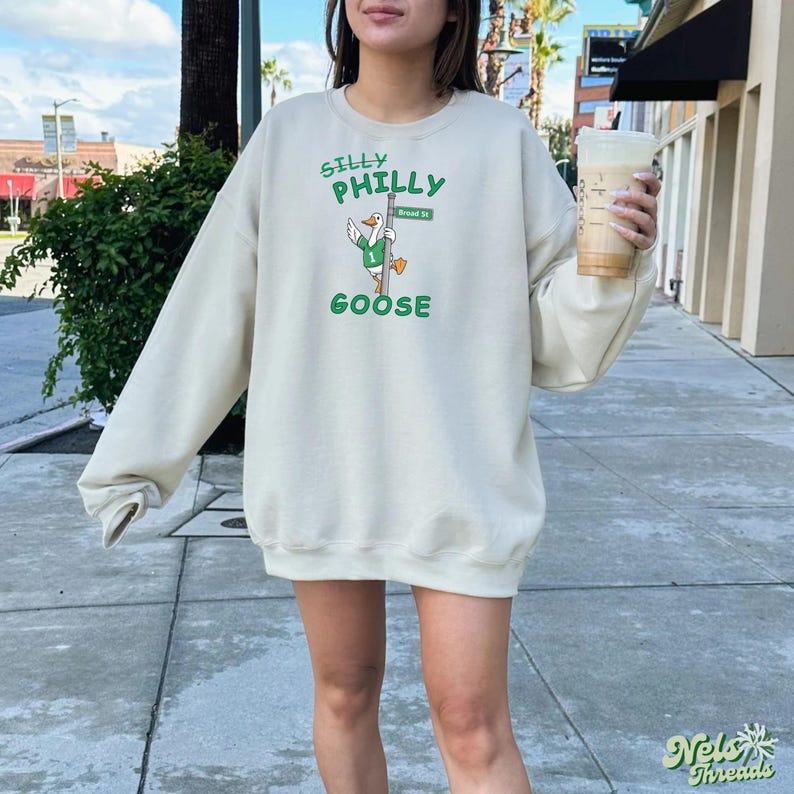 Silly Philly Goose Philadelphia Football Sweatshirt, Funny Crewneck ...