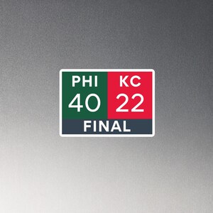 Philadelphia KC Final Score Sticker, Philadelphia Sticker for Laptop ...