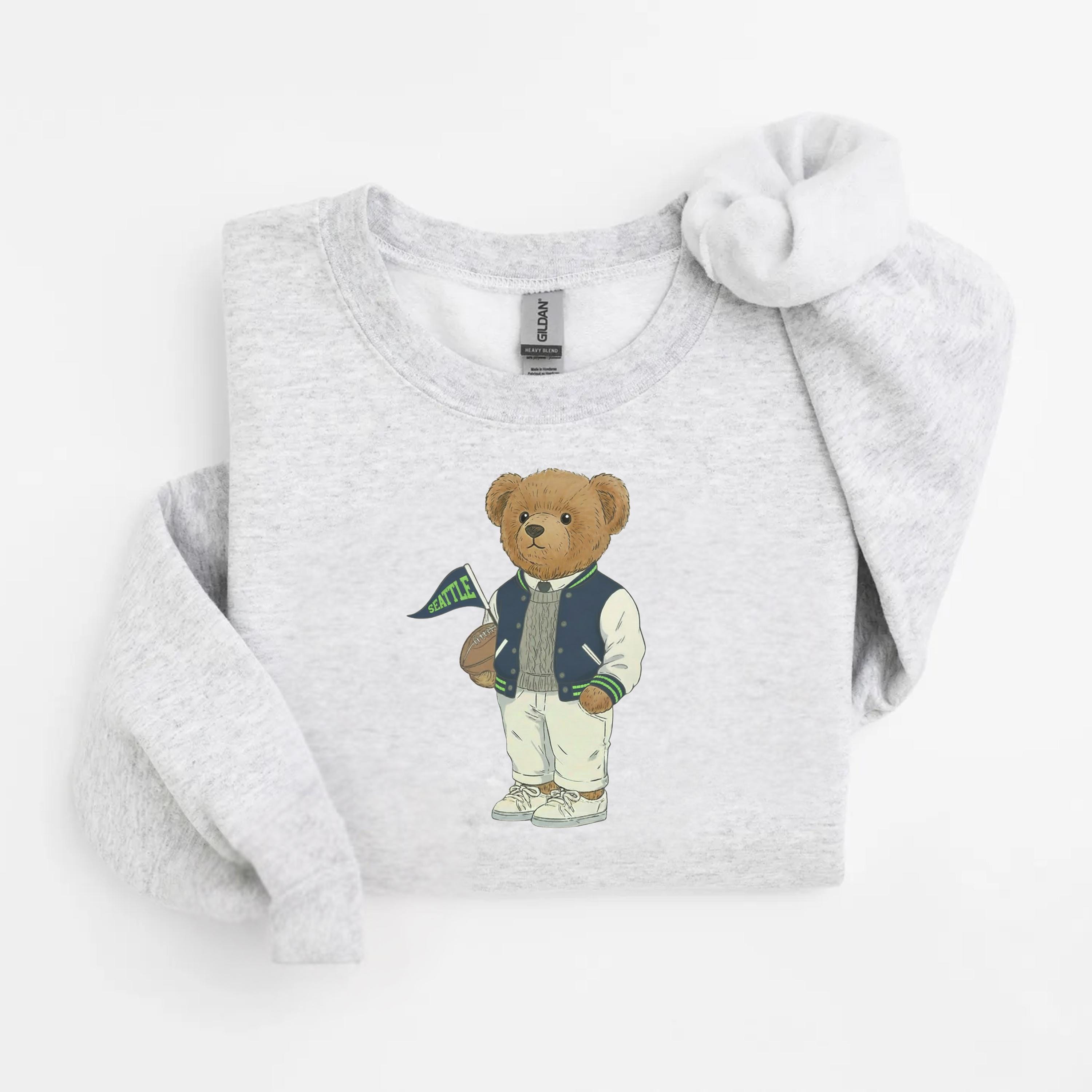 Seattle Football Vintage Bear Sweatshirt: Unisex Crewneck City Pride ...