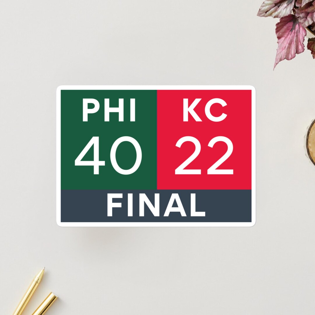 Philadelphia KC Final Score Sticker, Philadelphia Sticker for Laptop ...