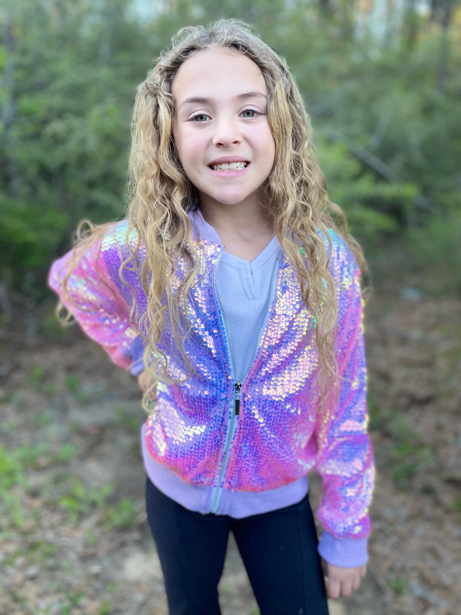 Pink Purple Sparkle Jacket, Soft Jackets. Girls Sequins Jacket - Etsy