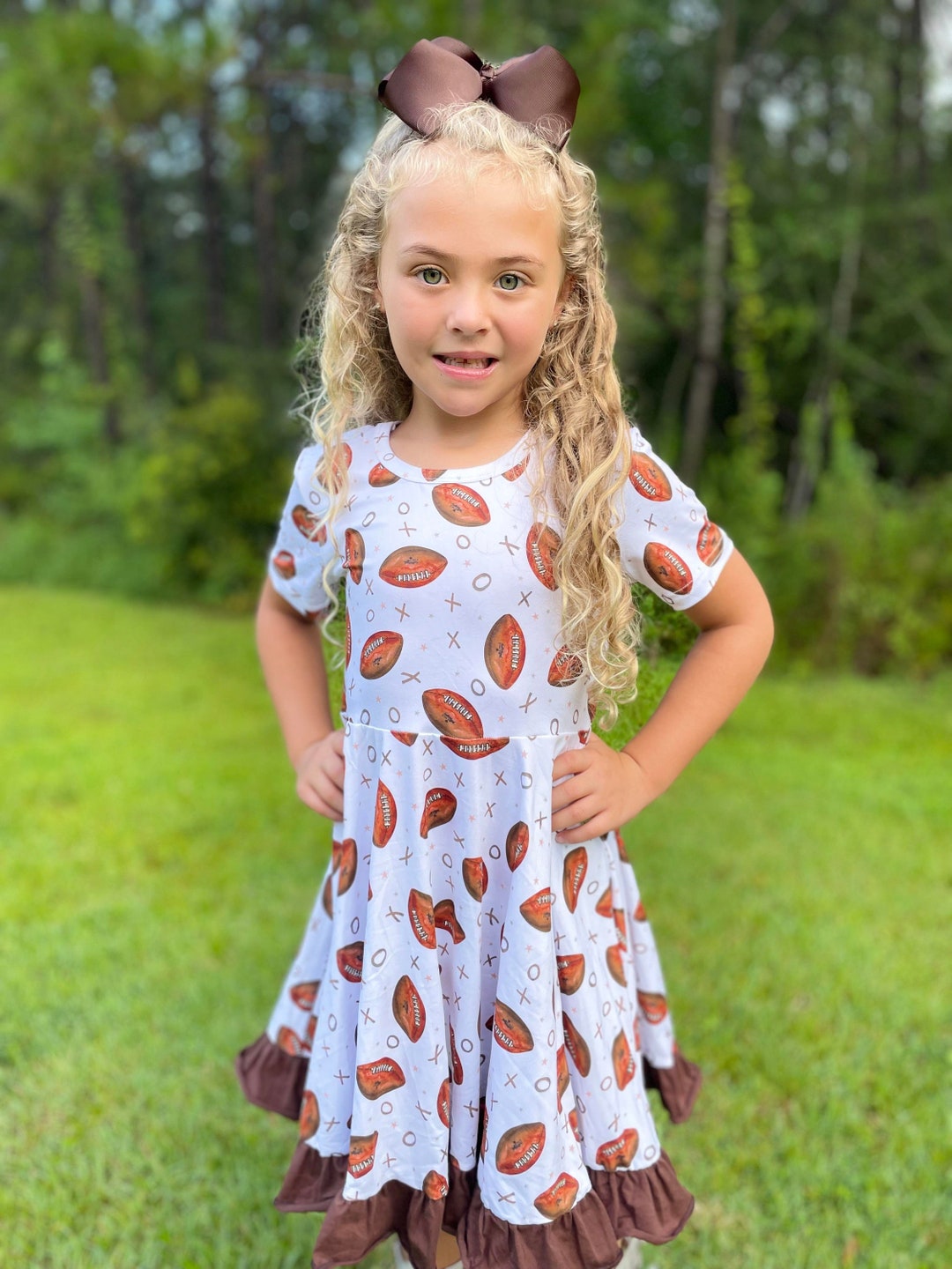 Football Soft Dress, Girls Football Dress, Fall Dress Thanksgiving - Etsy
