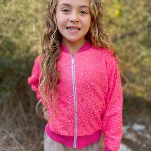 Pink Sparkle Jacket, Soft Jackets. Girls Sequins Jacket - Etsy