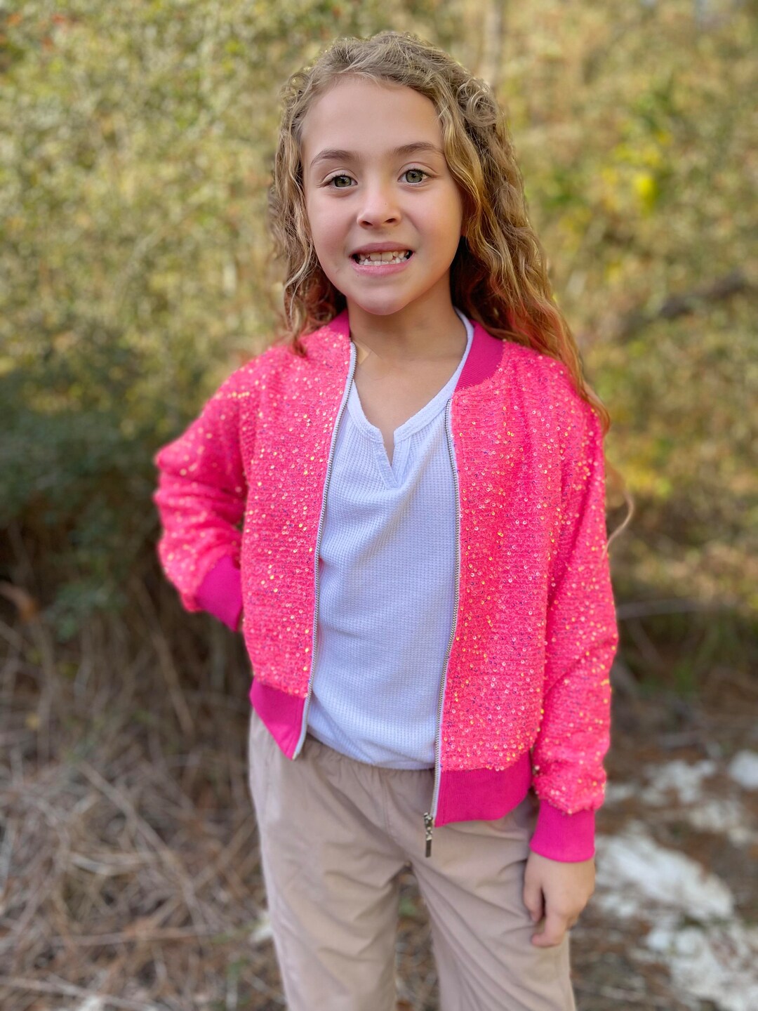 Pink Sparkle Jacket, Soft Jackets. Girls Sequins Jacket - Etsy