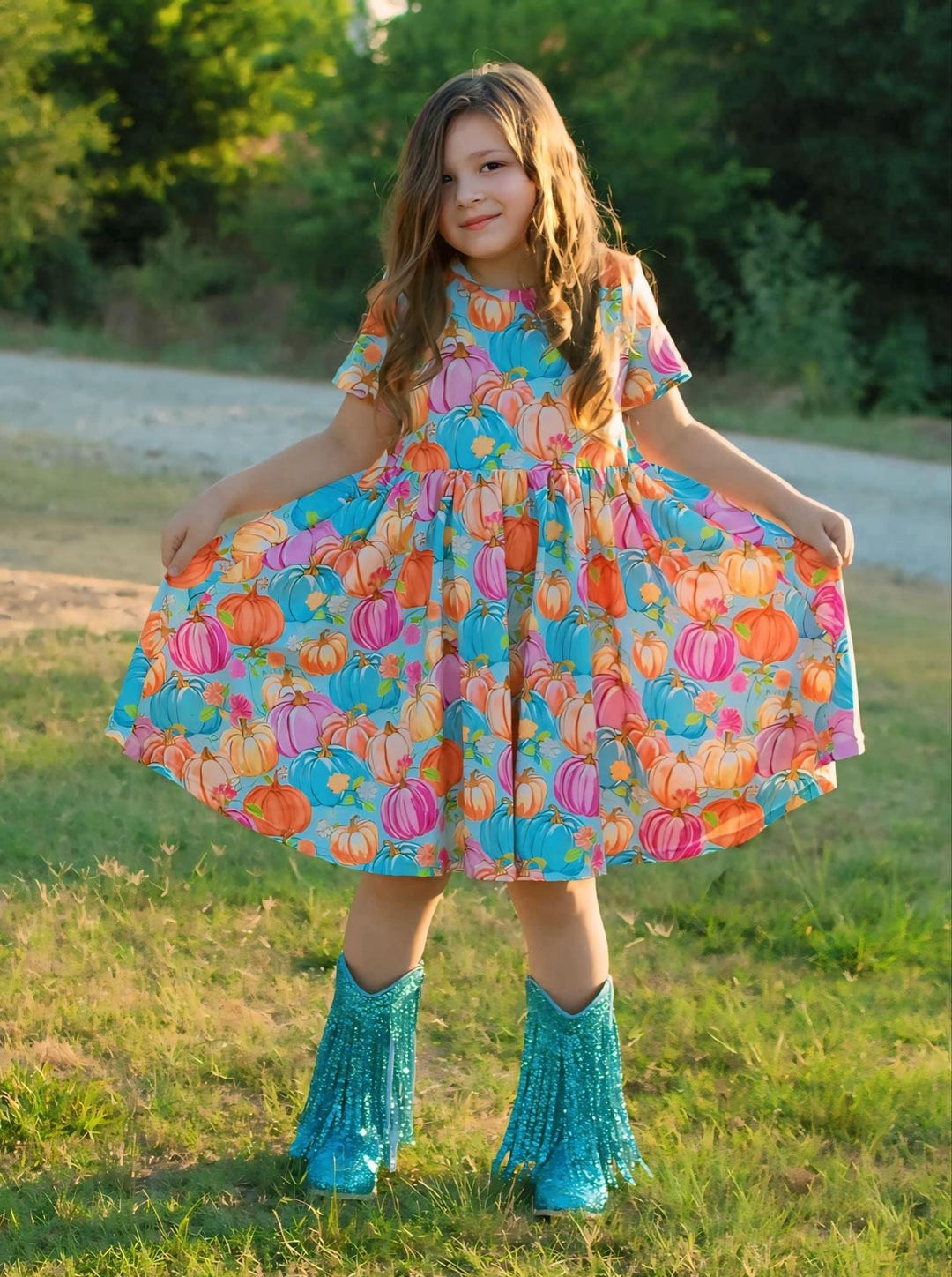 Fall Pastel Pumpkin Dress, Girls Fall Halloween Soft Dress - Etsy