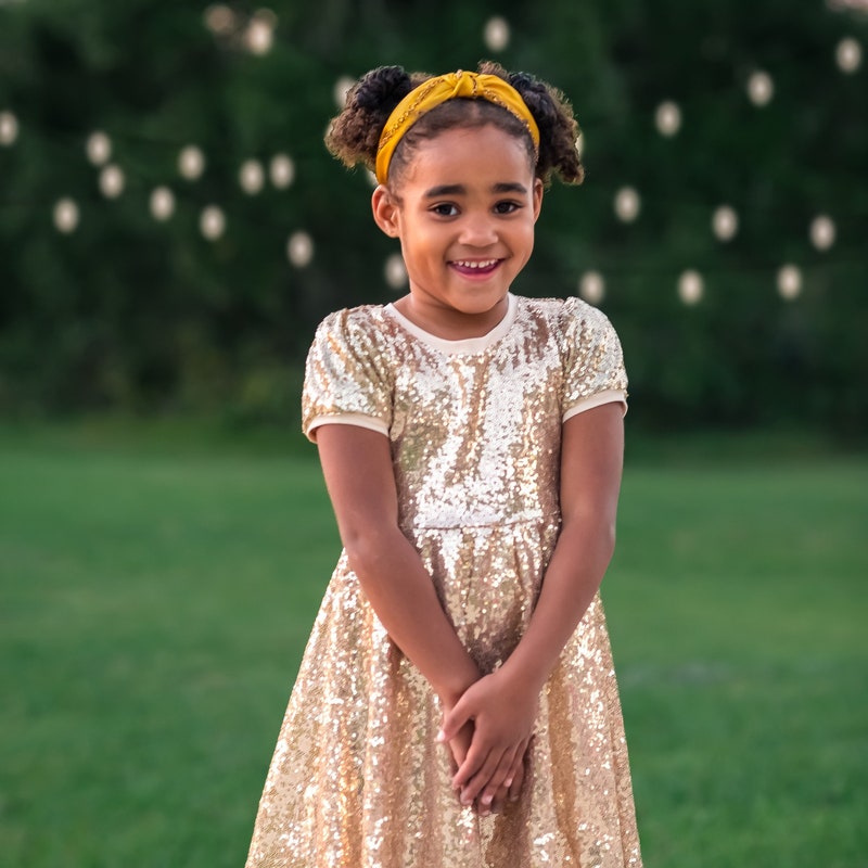 Fancy Girls Dress Gold - Etsy