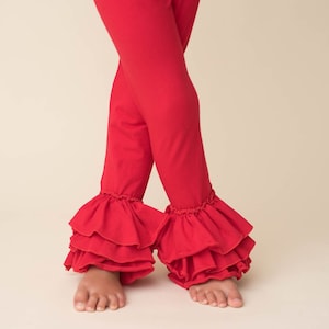 Red Ruffle Pants, Leggings Girls Bottoms Valentine Christmas - Etsy