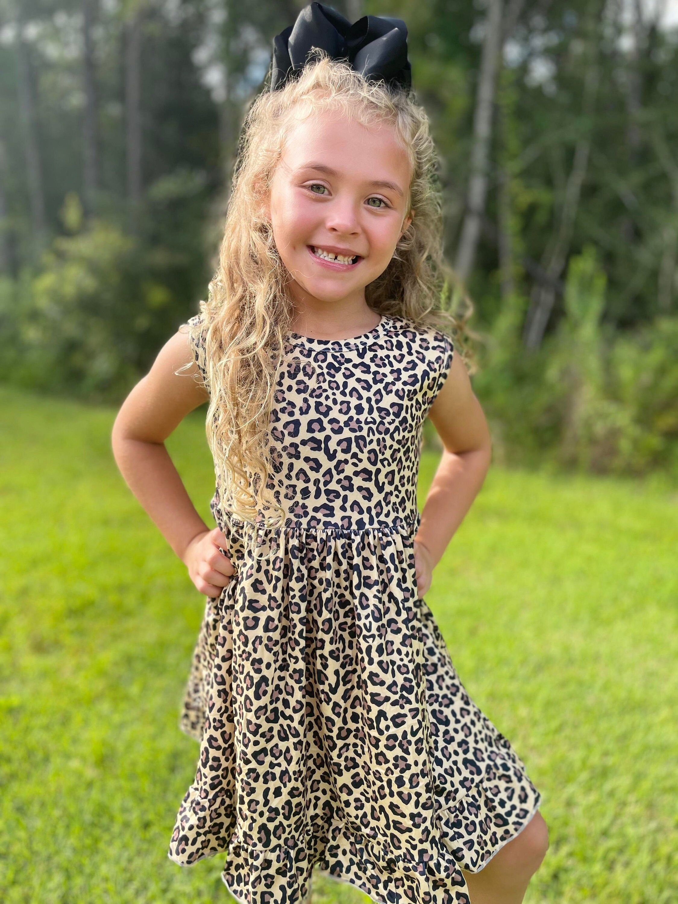 Fall Leopard Animal Print Cheetah Milk Silk Back Bow Dress - Etsy