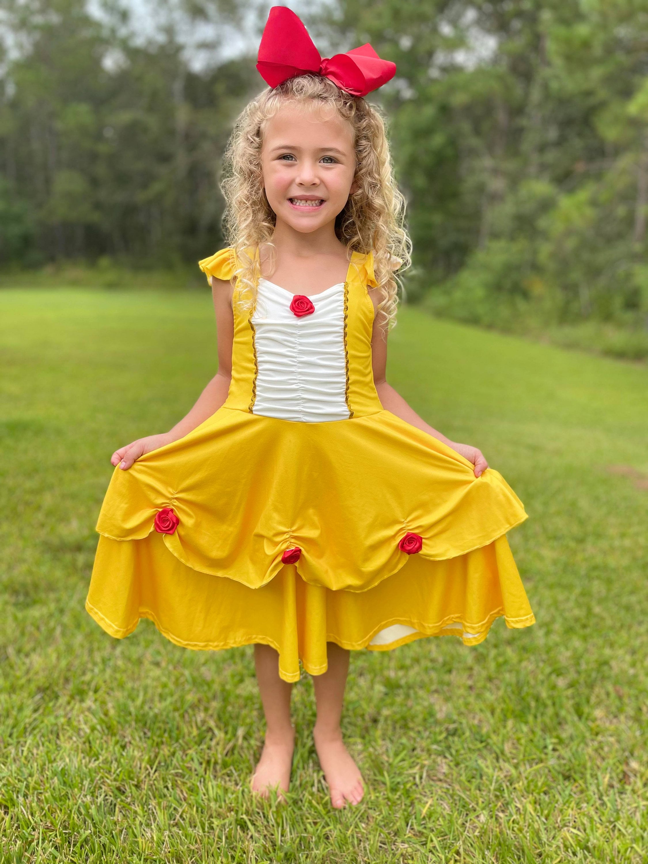 Beauty Twirly Soft Dress Princess Dress Belle Costume - Etsy