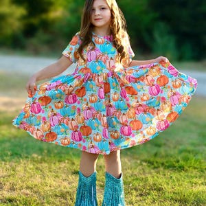 Fall Pastel Pumpkin Dress, Girls Fall Halloween Soft Dress - Etsy