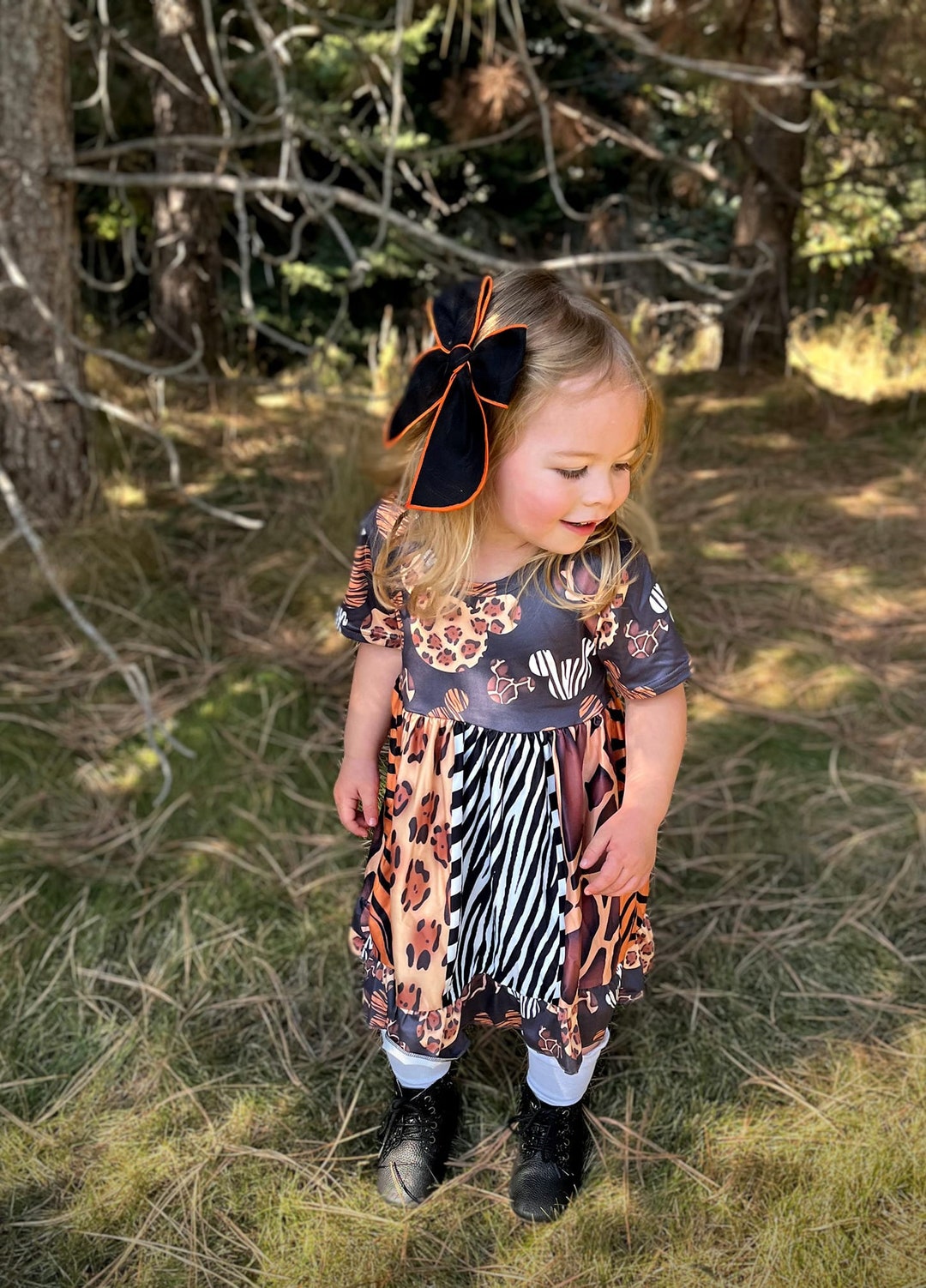 Animal Print Twirl Dress, Animal Kingdom Safari Dress Girls Milk Silk ...