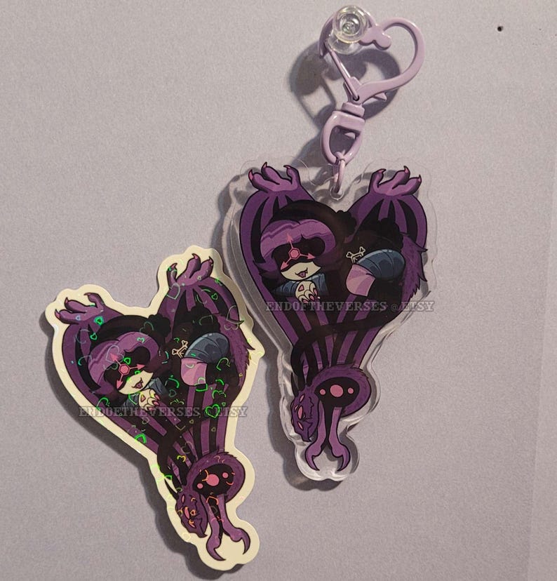 Murder Drones Charms & Stickers - N and Uzi Hearts - Etsy