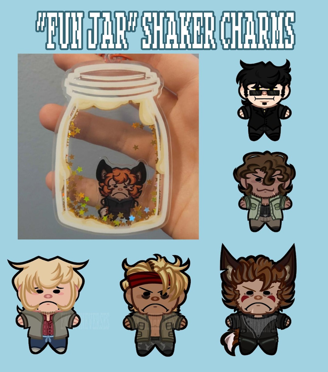 The "fun Jar" Shaker Charms - Ren, Strade, Lawrence, Rire, Fox, Derek ...