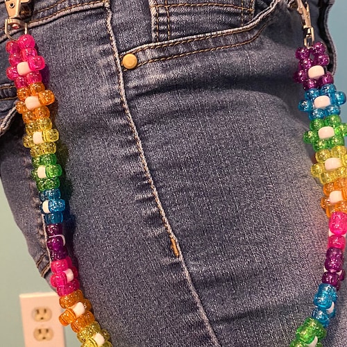 Rainbow Beaded Charm Chain for Pants Belt Loops - Etsy