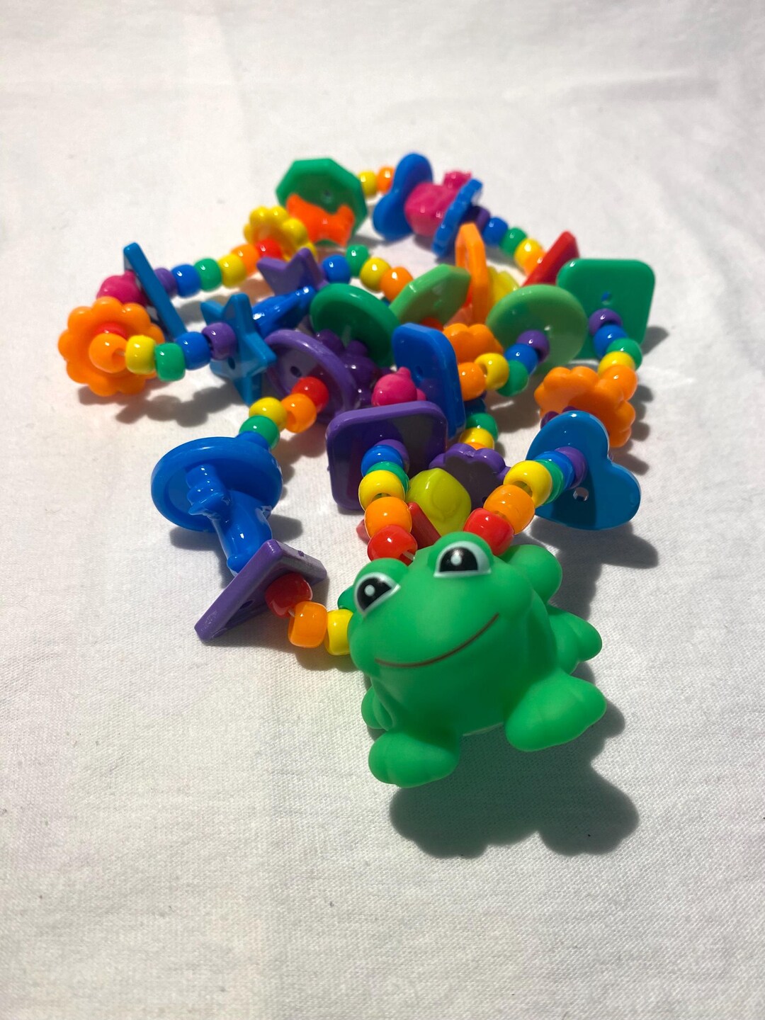 Kidcore Decora Rubber Frog Rainbow Necklace - Etsy