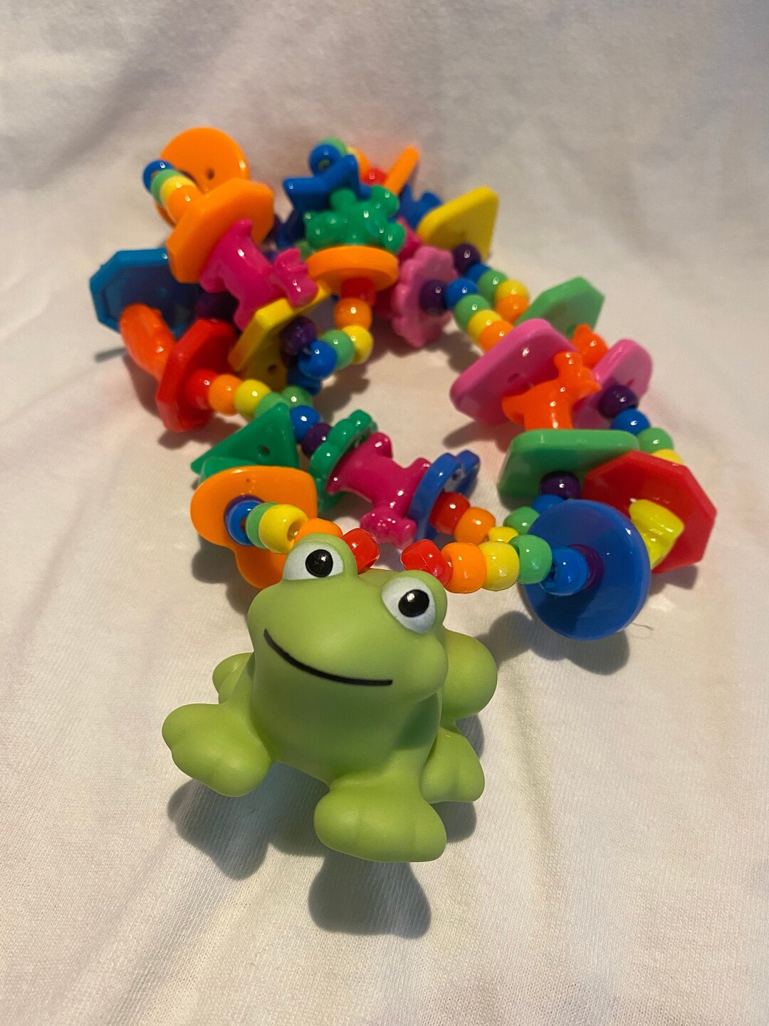 Kidcore Decora Rubber Frog Rainbow Necklace - Etsy