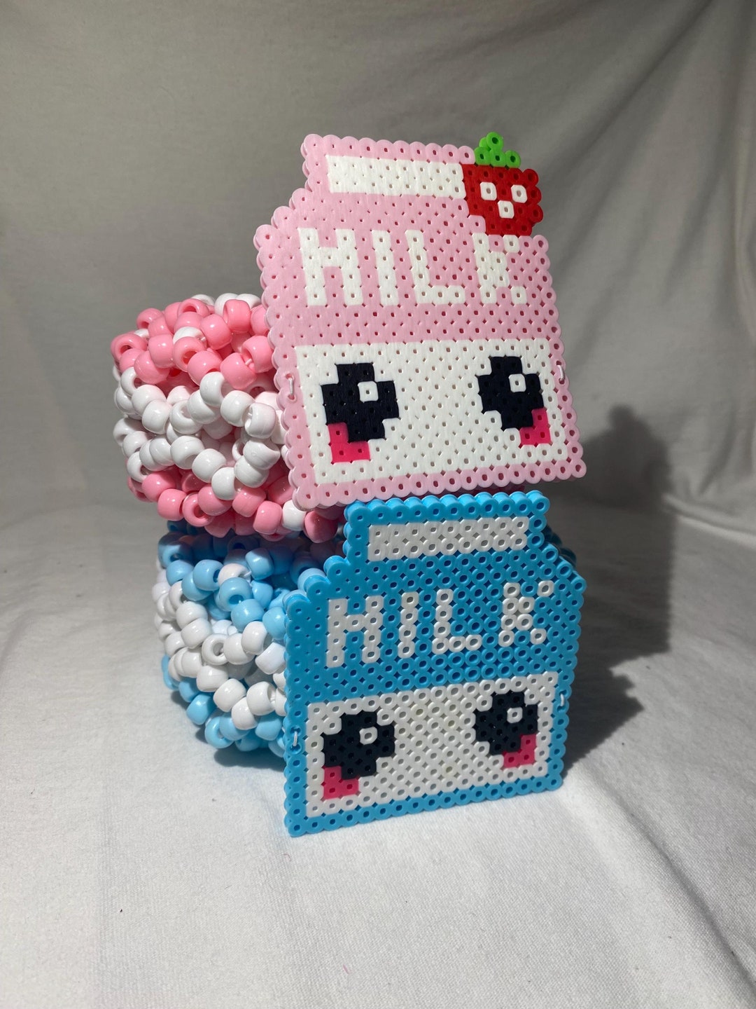 Milk Carton 3d Kandi Cuff || Strawberry Milk, Cow Milk - Etsy