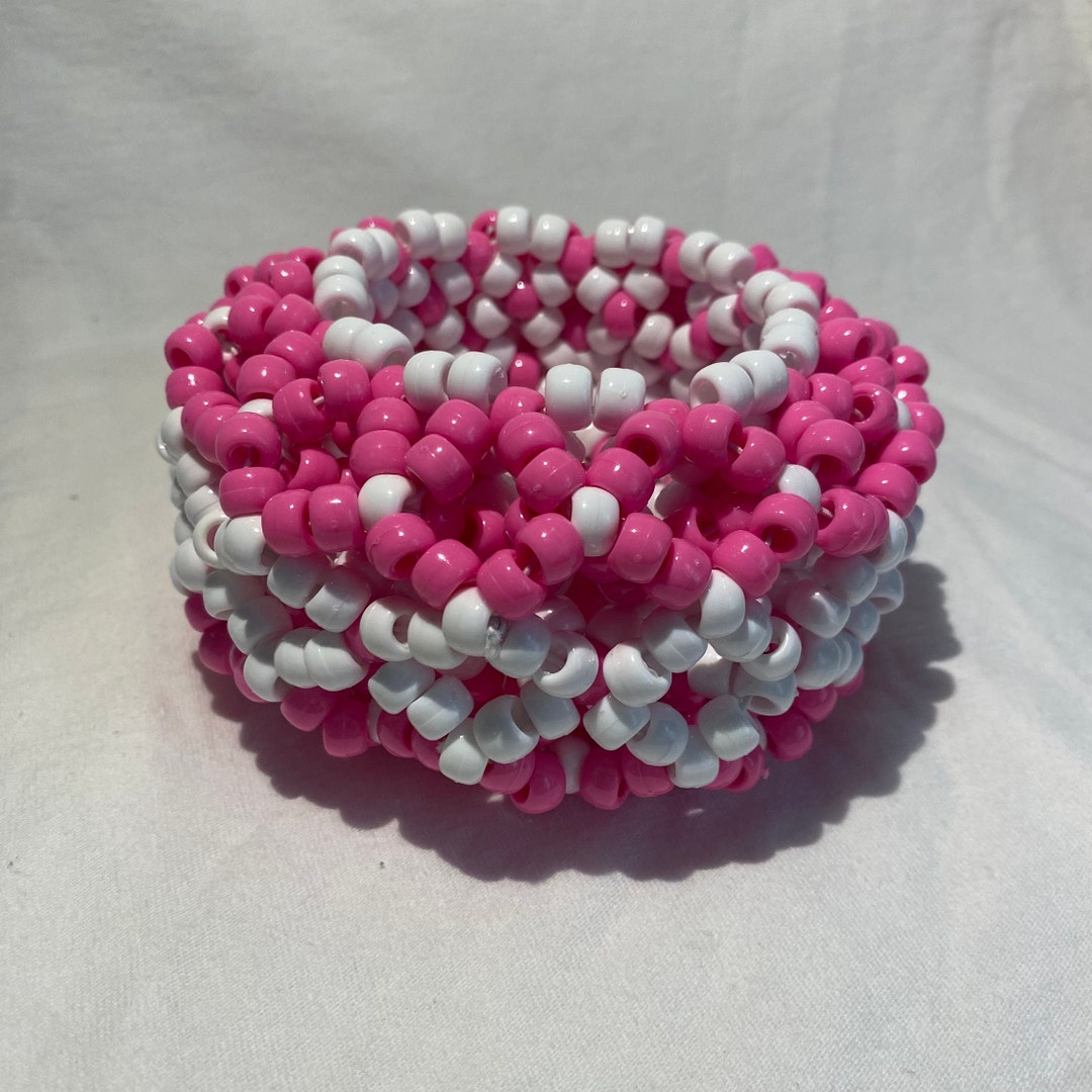 Bright Pink and White 3d Kandi Cuff - Etsy