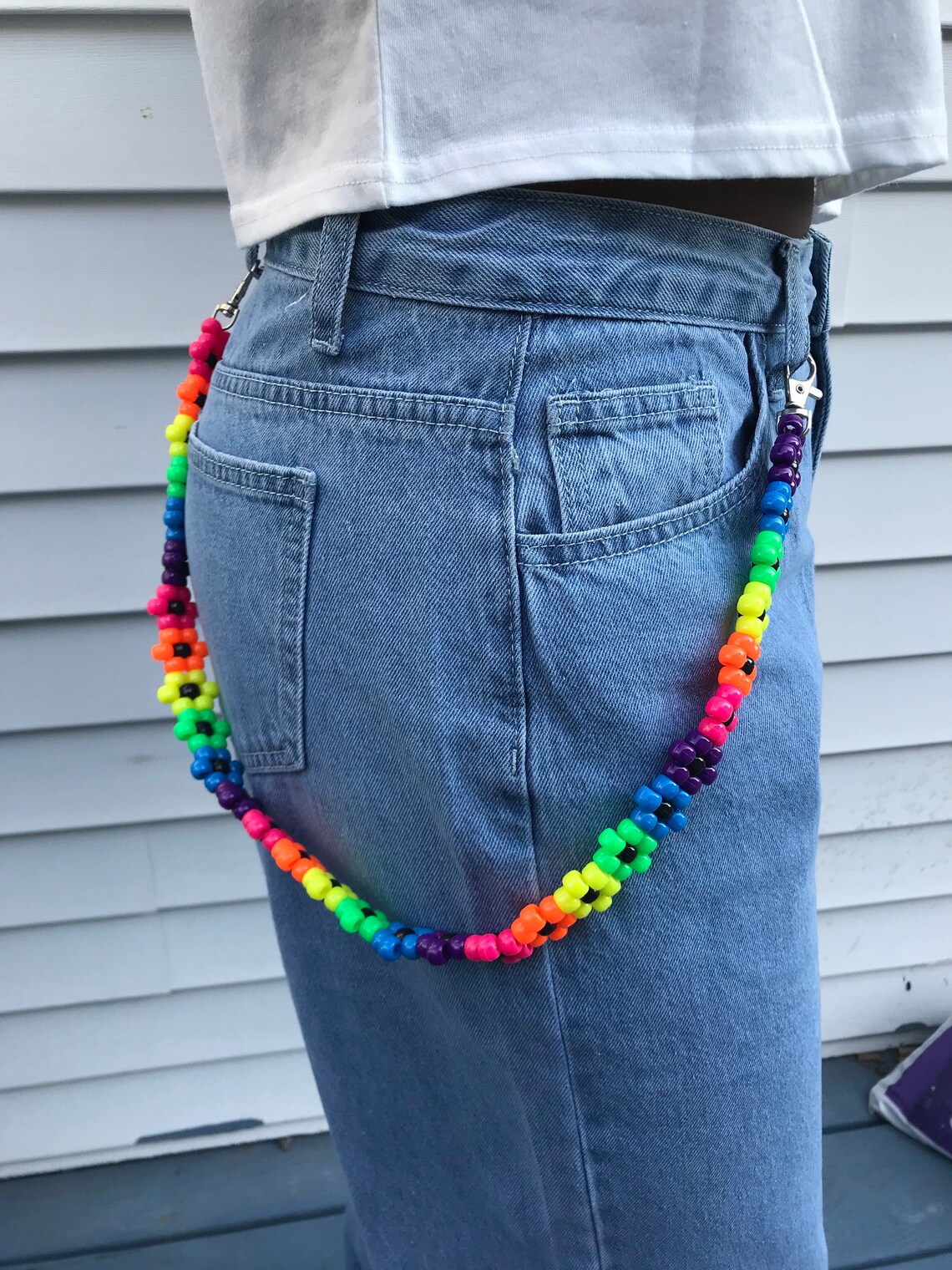 Neon Rainbow Belt Chain - Etsy
