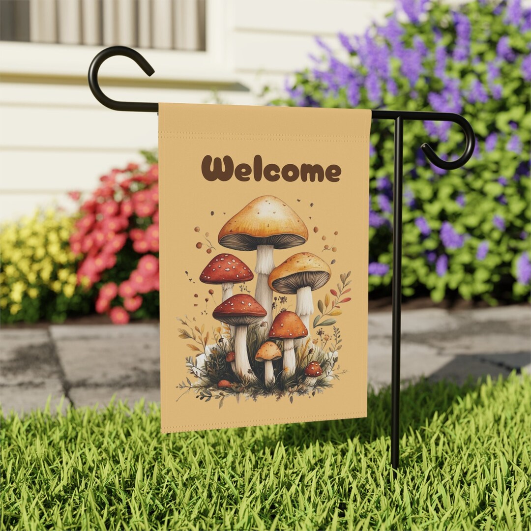 Welcome Mushroom | Garden and House Banner | Welcome Banner Mushrooms ...
